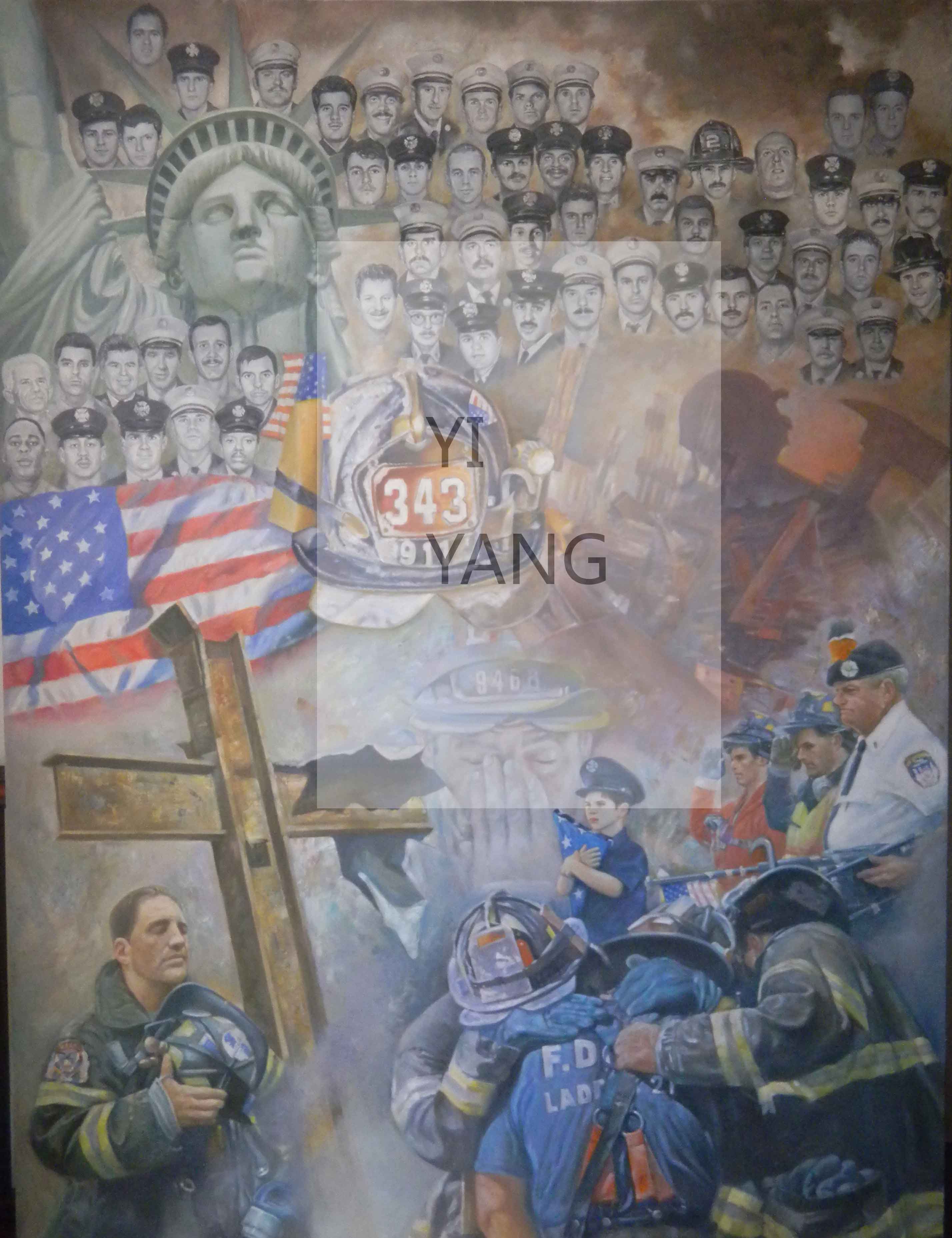 Salutes FDNY 9/11 heroes (#4 of five group painting) | National ...